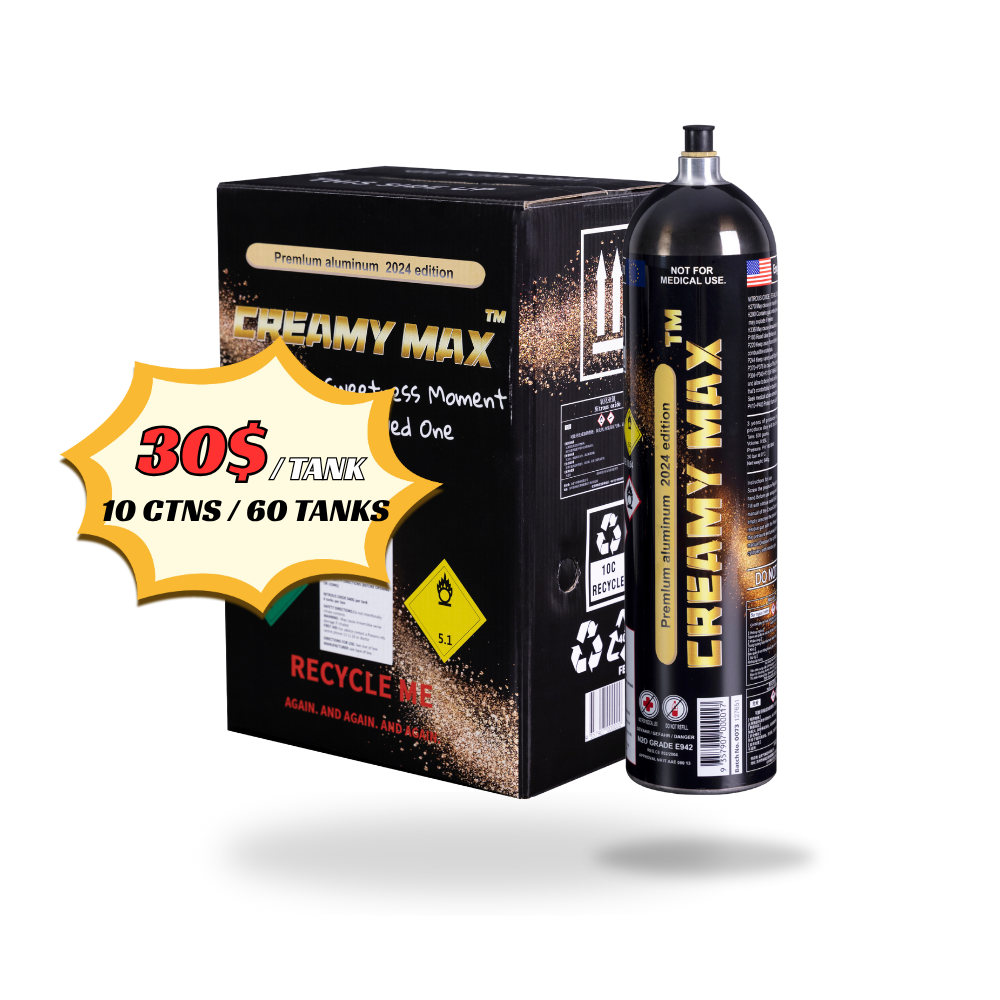 Aluminum Creamy Max 640G Cream Chargers – Lightweight N2O - 60 Tanks ...