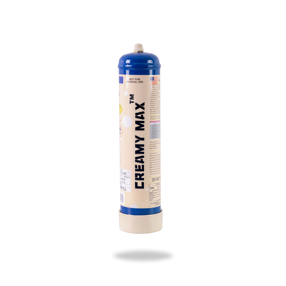 CM - Creamy Max 660g Cream Chargers N2O + Nozzles - 1 Tank - Skywhip ...