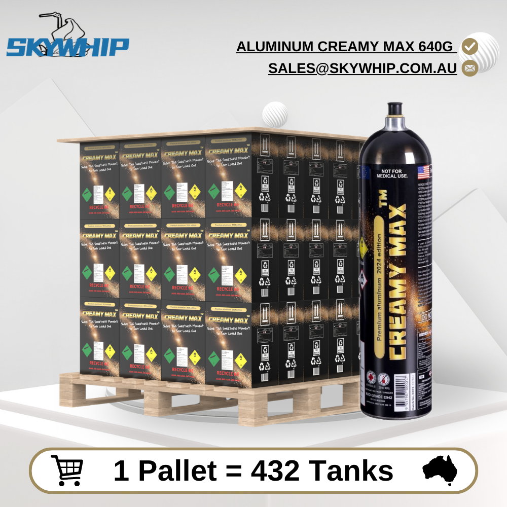 Cream Chargers Wholesale Aluminum Creamy Max 640G - Skywhip Australia