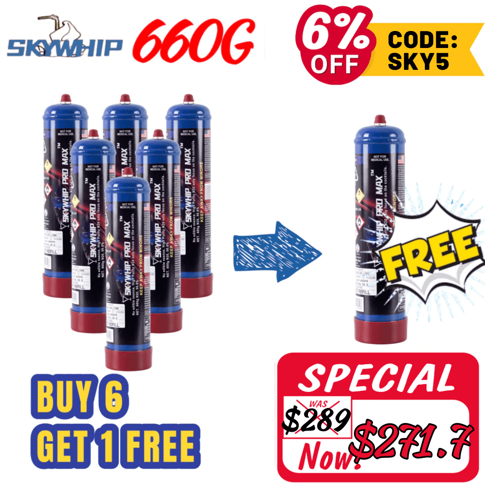 FREE 660g Cream Chargers - 8 x 660g Cream Chargers