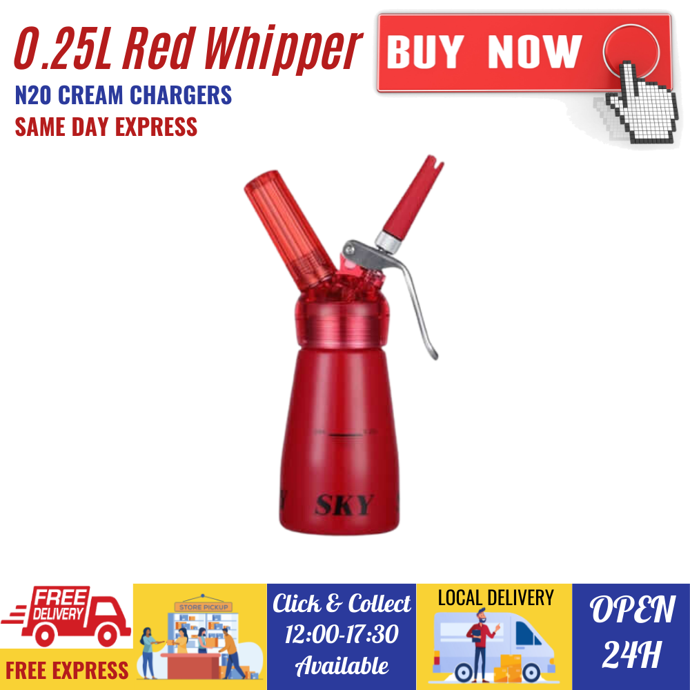 1 X Professional Whip Cream Whipper Dispenser 250ml (Red)