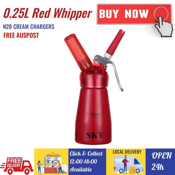 1 X Professional Whip Cream Whipper Dispenser 250ml (Red)